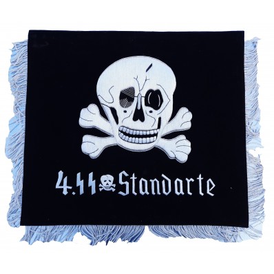 Hand Embroidered Flag - 4th SS Banner - War Militaria