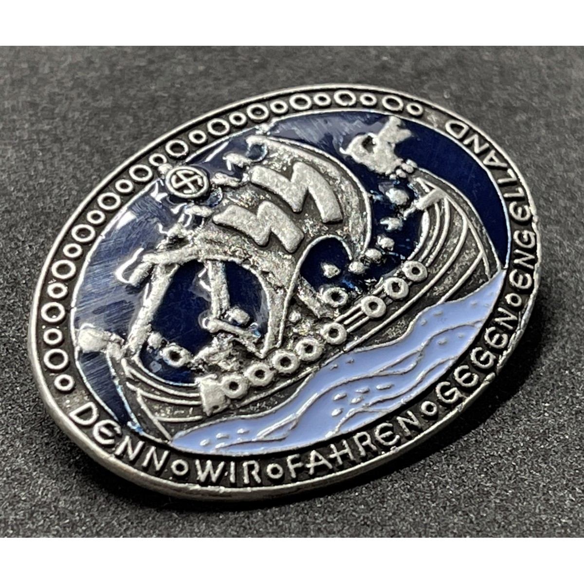 Badge - SS Vikings "We go against England" - War Militaria