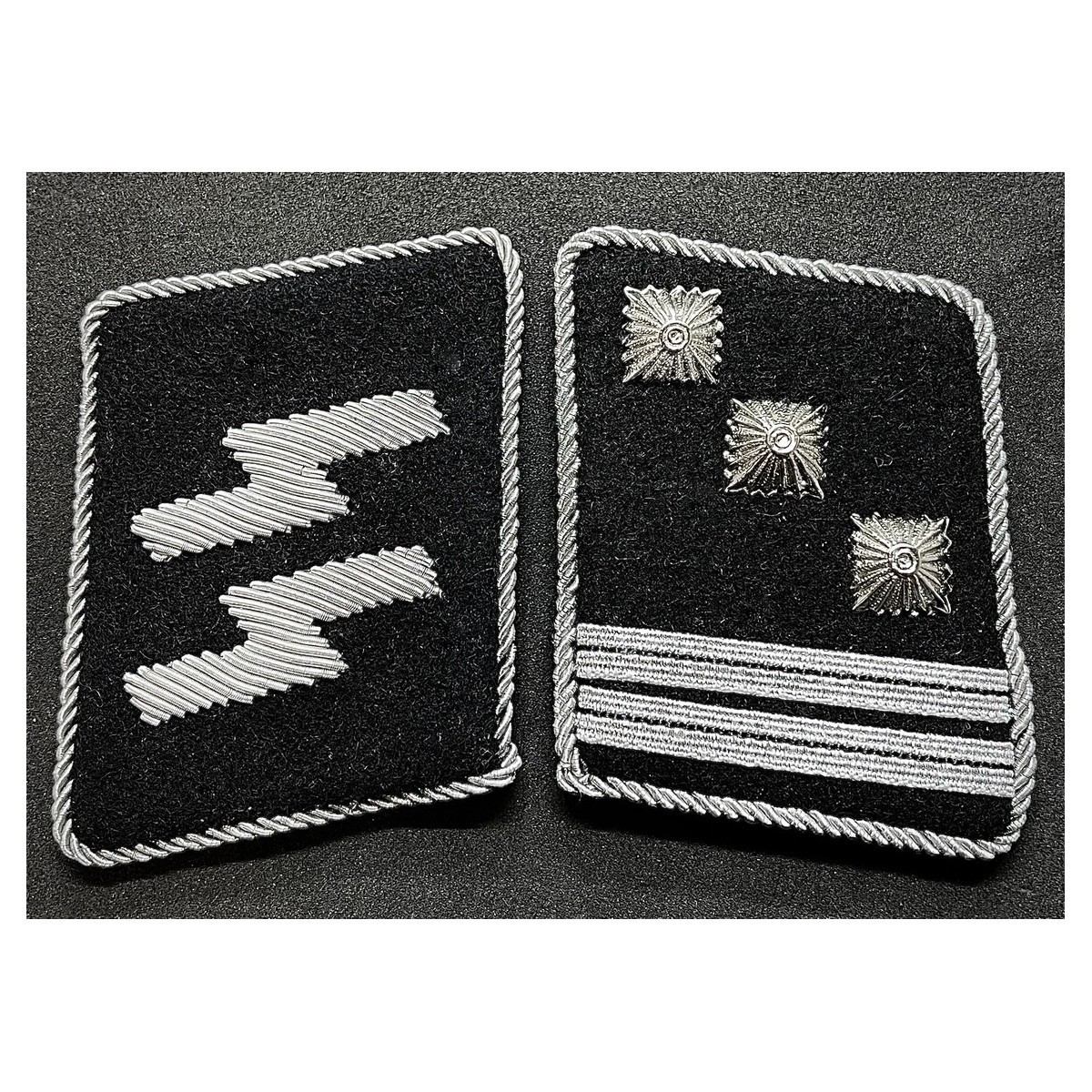 Waffen-SS Collar Tabs - Hauptsturmführer - War Militaria