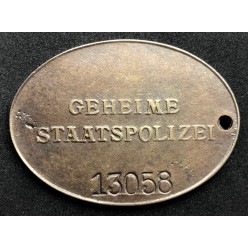Gestapo ID Tag - War Militaria
